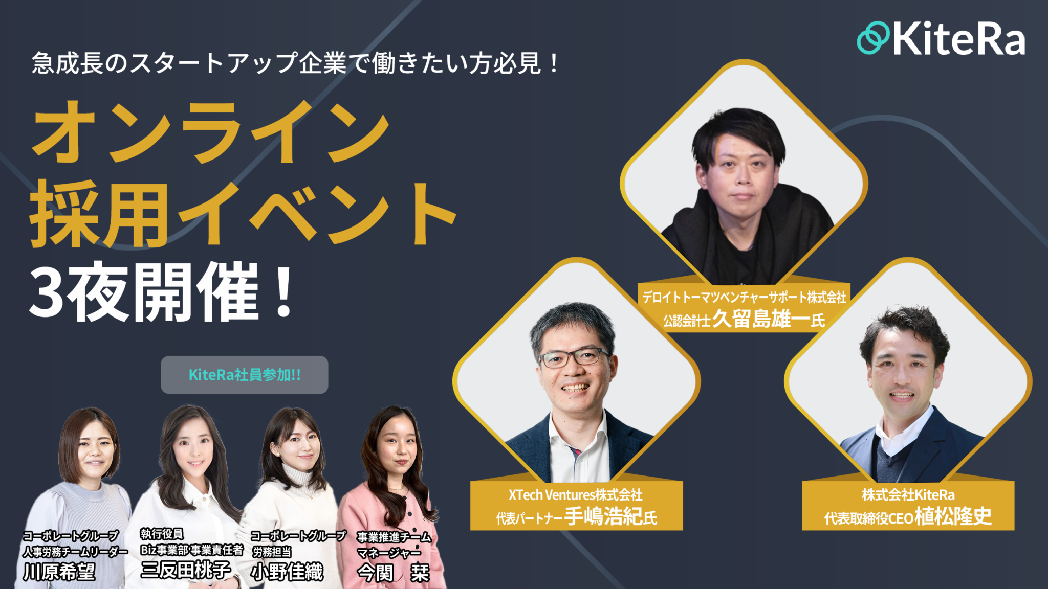 急成長中のスタートアップ企業に転職したい人必見！14億の資金調達完了！急成長中・SaaSスタートアップ「KiteRa」オンライン採用イベント | KiteRa-Pro-
